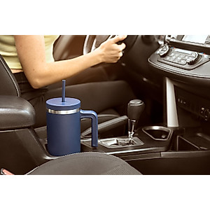 Hydrapeak Voyager 40 oz Tumbler with Handle and Straw Lid | Reusable Stainless Steel Water Bottle Travel Mug Cupholder Friendly | Insulated Cup | Holiday Gifts for Women Men Him Her (Cream Leopard)