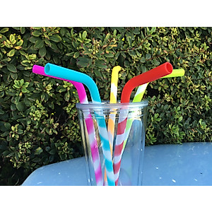 California Straws, Food Grade Silicone Reusable Drinking Straws (5-pack)- Dishwasher Clean, Safe for Kids