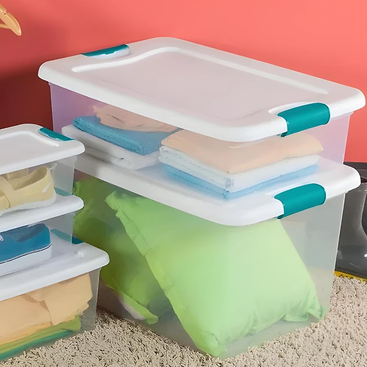 Large Storage Bins With Lids - Clear Plastic Storage Bins 32-qt, Versatile Storage Boxes With Lids For Easy Organizing, Perfect For Under Bed Storage Containers, Snacks, Crafts, Legos, Tools, LDX3358