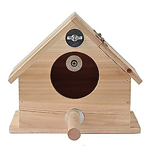 OMEM Birds Nests Parrot House Wooden Breeding Box Birdcages Stand Accessories