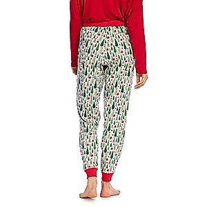 Mud Pie Womens Holiday Christmas Pajamas Set, Red, Small