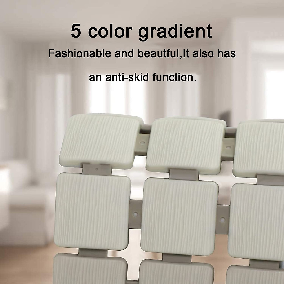 BEMISO Shower Mat Non Slip Bathtub Mat with Suction Cups and Drain Holes Bath mat for tub 33.4 x 15.7 Inch Large Size