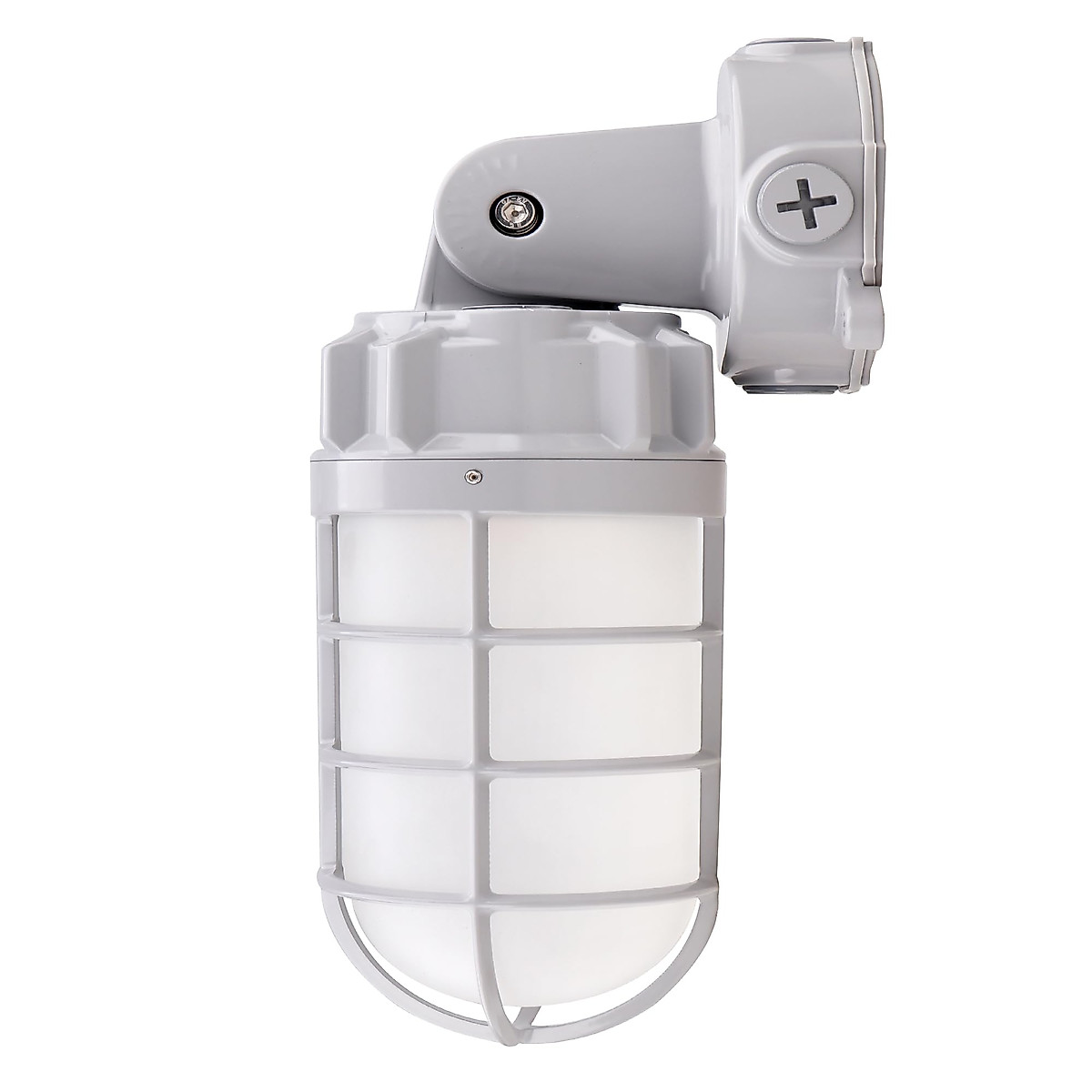LED Vapor Tight Jelly Jar Light 21W, 5000K, Wall/Ceiling Mount Vapor-Proof LED, IP65 Wet Rated Security Cage Light for Indoor and Outdoor Lighting, UL Certified