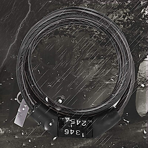 Folding Cable Chain Lock Design, Durable Bicycle Cable Lock, Waterproof No Key Coded Bicycle Lock, for Home Bike