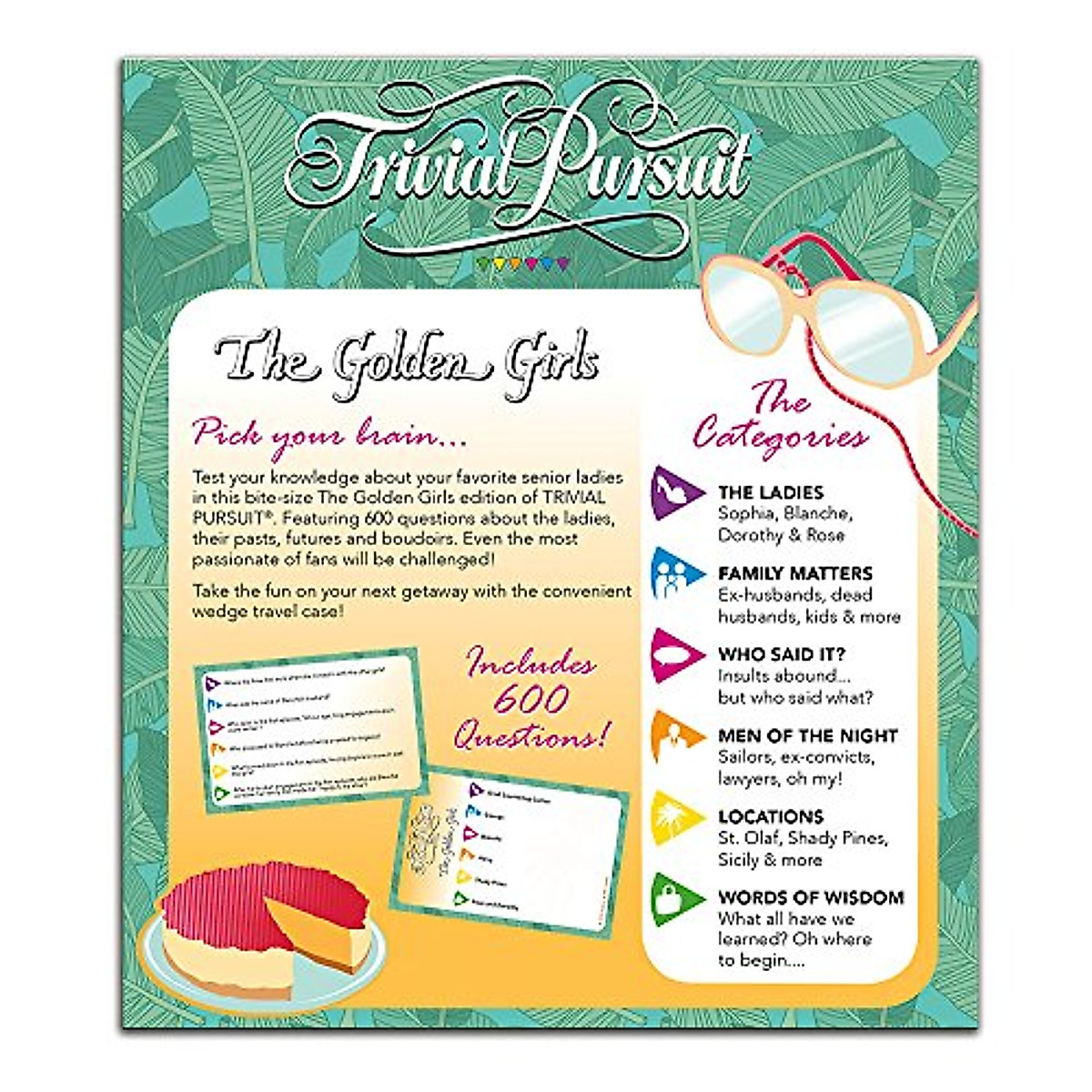 USAopoly Trivial Pursuit Golden Girls Trivia Game | Golden Girls TV Show Themed Game | 600 Questions to relive All The Classic Moments from The Golden Girls | Themed Trivial Pursuit Game