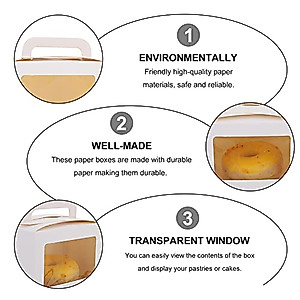 iplusmile Boxes Window White Carrier Wedding Food Mini Age Clear Cookie Treat Aging Macaron for Party S Egg Pastry Christmas Paper Tart Holder Cake Take Kraft Dessert Cuake Muffin Out