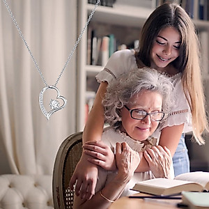 Daughter in Law Gifts Necklace, 925 Sterling Silver/14K White Gold Plated Necklaces for Daughter in Law Mothers Valentines Day Gifts for Daughter in Law Christmas Birthday Jewelry Gifts for Daughter