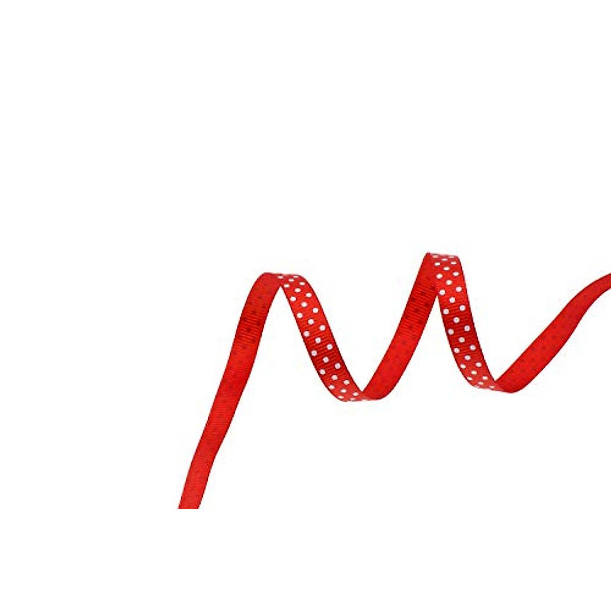 ATRibbons 50 Yards 3/8 Inch Wide Dot Printed Grosgrain Ribbons,Color Grosgrain Ribbons with White Dots for Hair Bows Gift Wrapping and Craft,25 Yards/Spools x 2 Spools (Red)