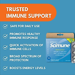 ScimeraMD® Scimune Immune Support Vitamin Supplement with Zinc, Quercetin, Vitamin C, Echinacea, and Wellmune®, 14 CT