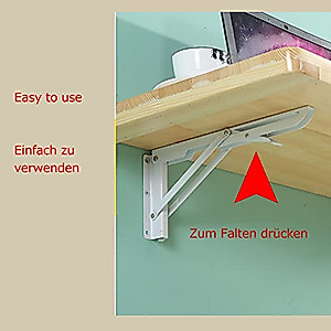 ZYFA Wall Mounted Table, Fold Out Convertible Desk Multi-Function Computer Writing Floating Desk, Home Office Wood Hanging Desk (White) Space Saving for Study, Bedroom, Bathroom or Balcony