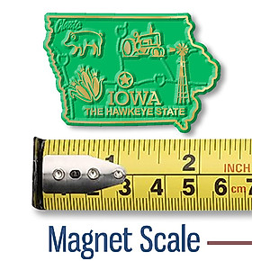 Iowa Small State Magnet by Classic Magnets, 2.3" x 1.6", Collectible Souvenirs Made in The USA