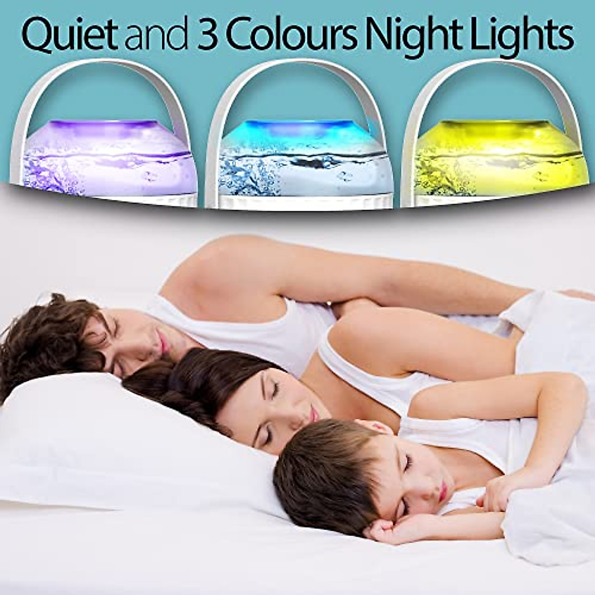 Portable Air Conditioner Fan- BREEZEN 3 Speed Personal Evaporative Air Cooler with Remote Controller and 3 Colours LED Night Light- Quiet Air Humidifier Leakproof Misting Fan for Home, Desk, Office, Bedroom, Car and Camping Tent.