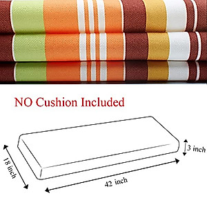 TECOSARA Patio Cushion Cover Replacement 42 X 18 X 3 inch, Outdoor Patio Bench/Settee Cushion Slip Cover, Waterproof Fitted Loveseat Sofa Chair Seat Slipcover