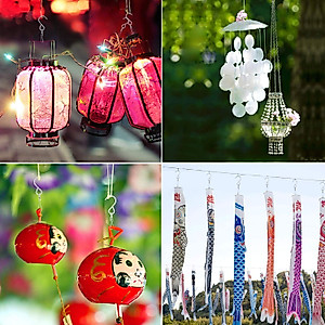 Lainin 12 Pack Stainless Steel Swivel Clip Hanging Hooks for Hanging Wind Spinners Wind Chimes Crystal Twisters Lighting Bulbs Party Supply…