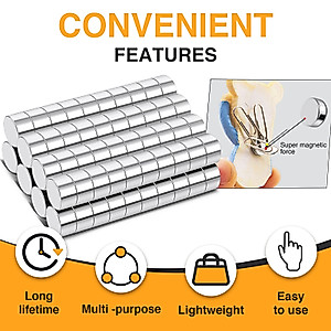 80 Pcs Small Magnets, 5x3mm Small Round Fridge Magnets, Multi-Use Tiny Mini Miniature Magnets Neodymium Disc Magnets for Fridge, Whiteboard, Crafts, Billboard, Office Magnets