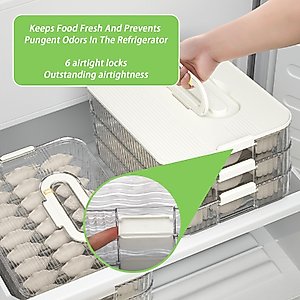 Deli Meat Container for Fridge, 3 Layer Bacon Lunch Meat Container for Refrigerator, Deli Meats Containers with Lids, Storage Boxes with Lid for Cold Cuts, Bacon Storage Box for Fridge