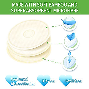 Haakaa All-Day Reusable Nursing Pad Set 8P -Washable Absorbent Bamboo Breast Pad - Perfect Leakproof Nipple Covers for Ladybug Letdown Catcher Pump & Postpartum Breastfeeding Mom w/Laundry Bag