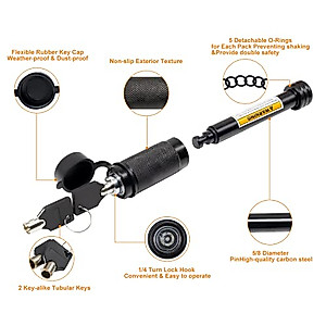 Hitch Lock, A-COMB Heavy Duty Trailer Hitch Pin Lock, 5/8" Dia and 3-1/2" Long Trailer Receiver Towing Hitch Locking Pin, for Bike Racks Truck Boat, for Class III IV 2", 2-1/2" and 3" Receiver, Black