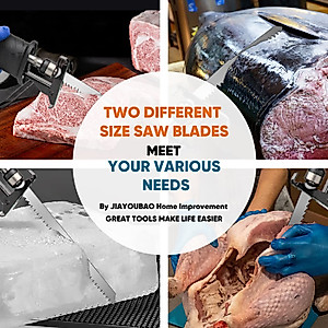 JIAYOUBAO 6 Pack Stainless Steel Frozen Meat Bone Cutting Reciprocating Saw Blades for Beef Turkey Sheep Wood Pruning Sawzall Blades