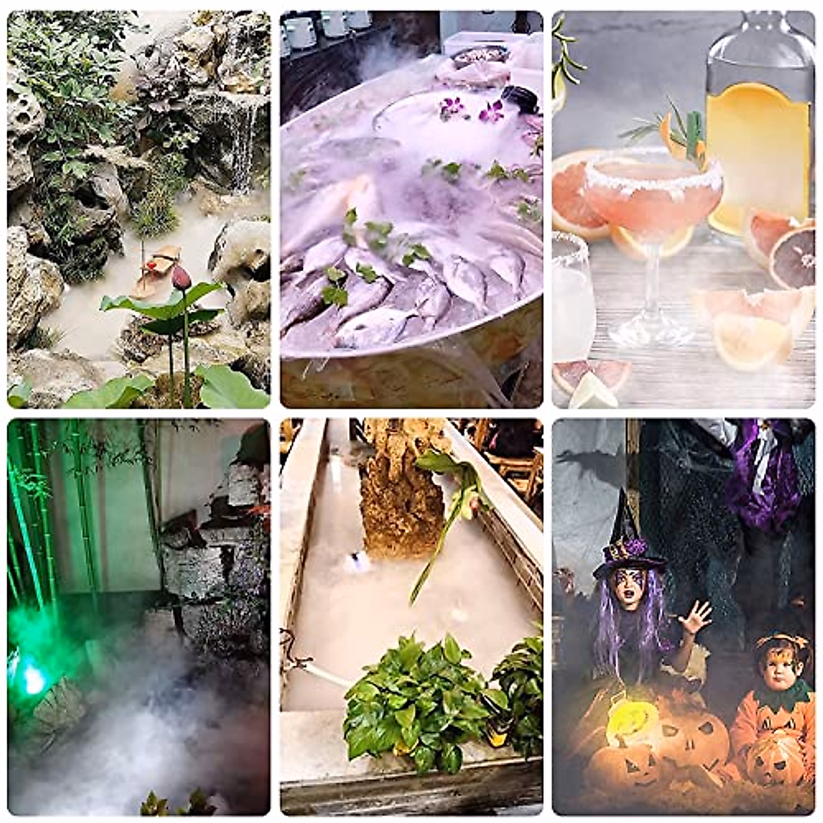 SKYTOU Mist Maker Fogger, 6 Head Ultrasonic Fog Machine 304 Stainless Steel with Transformer for Greenhouse Garden Lawn and Pond