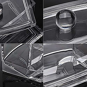 GOTOTOP Swab Storage Dispenser,Cotton Ball Holder, Plastic Cotton Swab Pad Storage Holder Box with Lid, Makeup Organizer Container for Bathroom Bedroom, Clear Organizer