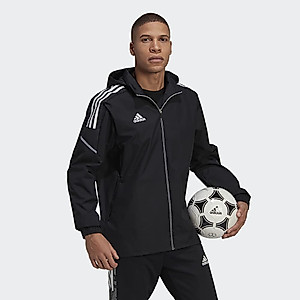 adidas Men's Condivo 21 Allweather Jacket, Black/White Large