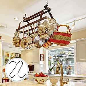 RELBRO S Hooks, 6 Inch Black Large S Hooks Reversible Heavy Duty Metal S Shaped Plant Hooks S Hanging Hooks for Plants Baskets Pots Pans Mugs Pants Bird Feeders Crafts Tools - 12 Pcs