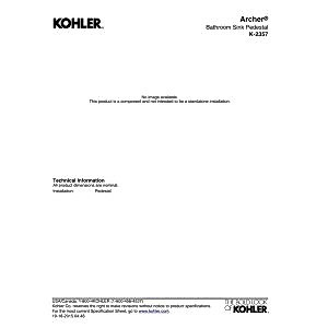 Kohler K-2357-7 Archer Pedestal Only, Black Black