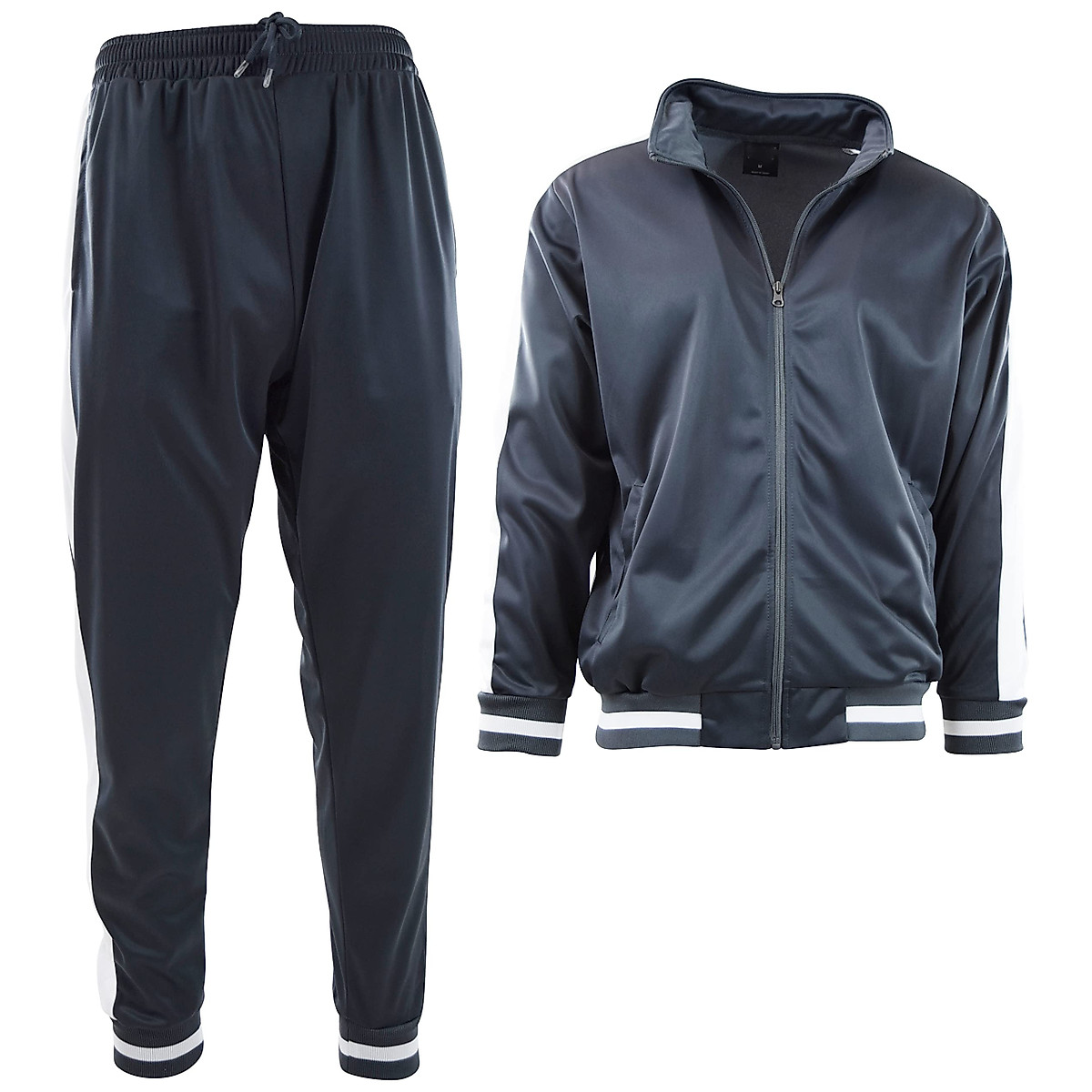 ChoiceApparel Mens Athletic 2 Piece Tracksuit Set (XL, 877-Charcoal)