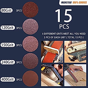 15 Pcs 1 x 30 Inch Assorted Aluminum Oxide Sanding Belt,80/120/150/240/400 Grit