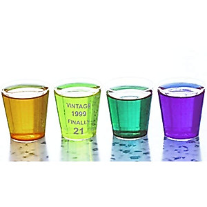 21st Birthday Shot Glass -21st Birthday Gifts- Finally 21 (1999)- 21st Birthday for Him/Her Compliments Birthday Decorations