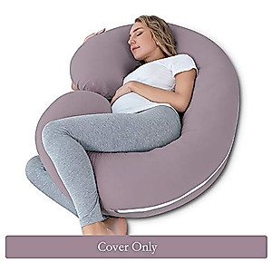 INSEN Pregnancy Body Cover,C Shaped Full Body Pillowcase (Purple Jersey)