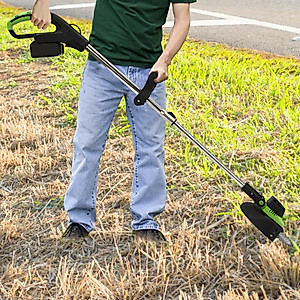 TQSHOoP Weed Wacker Electric Cordless Lawn Trimmer 21V Battery Powered Weed Trimmer Grass Cutter Weed Eater Edger Lawn Tool for Garden Yard, with 2 Batteries & 1 Charger