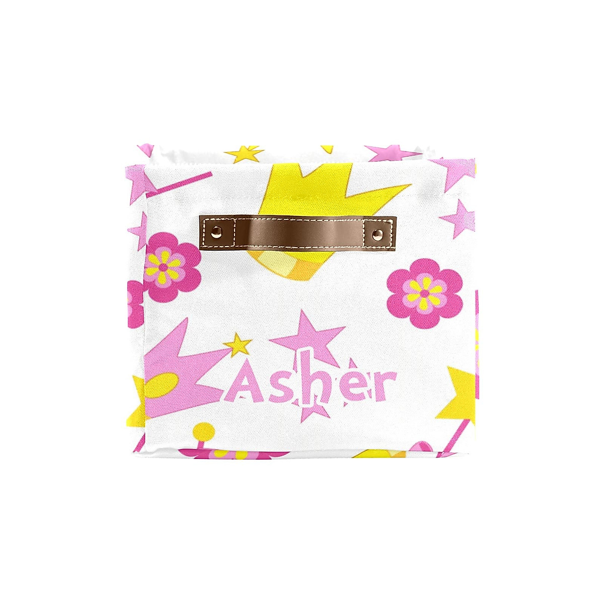 Deven A Lovely Princess Personalized Large Storage Baskets for Organizing Shelves with Handle,Closet Decorative Storage Bins for Toy, Bathroom,Nursery,Home 1 Pack