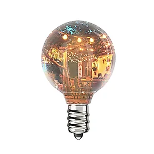 Svater G40 LED Replacement Light Bulbs for String Lights, Dimmable E12 Base Shatterproof Bulbs, 1W Equal to 5W, Warm White 2700K, 50Pack