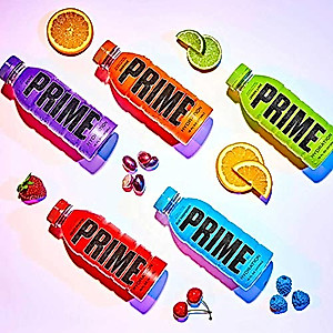 Prime Hydration Sports Drink Variety Pack - Energy Drink, Electrolyte Beverage - Lemon Lime, Tropical Punch, Blue Raspberry - 16.9 Fl Oz (6 Pack) By Golax