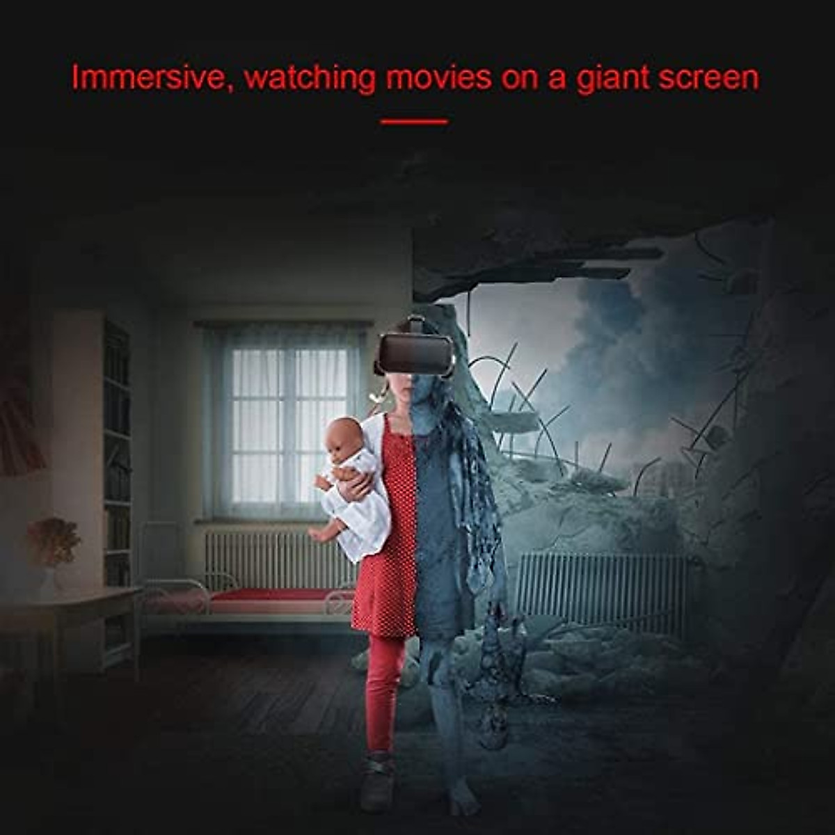 Fyue 3D Virtual Reality VR Headset, VR Glasses for Movies & Video Games IMAX, Universal Virtual Reality Goggles,Compatible for Android iOS iPhone 14 13 12 11 Pro Max Mini Samsung 4.7-6.5" Cellphone