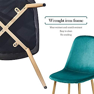 OKAKOPA Mid Century Green Dining Table Set for 4, Dining Room Rectangle Table and 4 Green Chairs, Small Space Dining Table Chairs Set (4 Pcs Green Chairs)