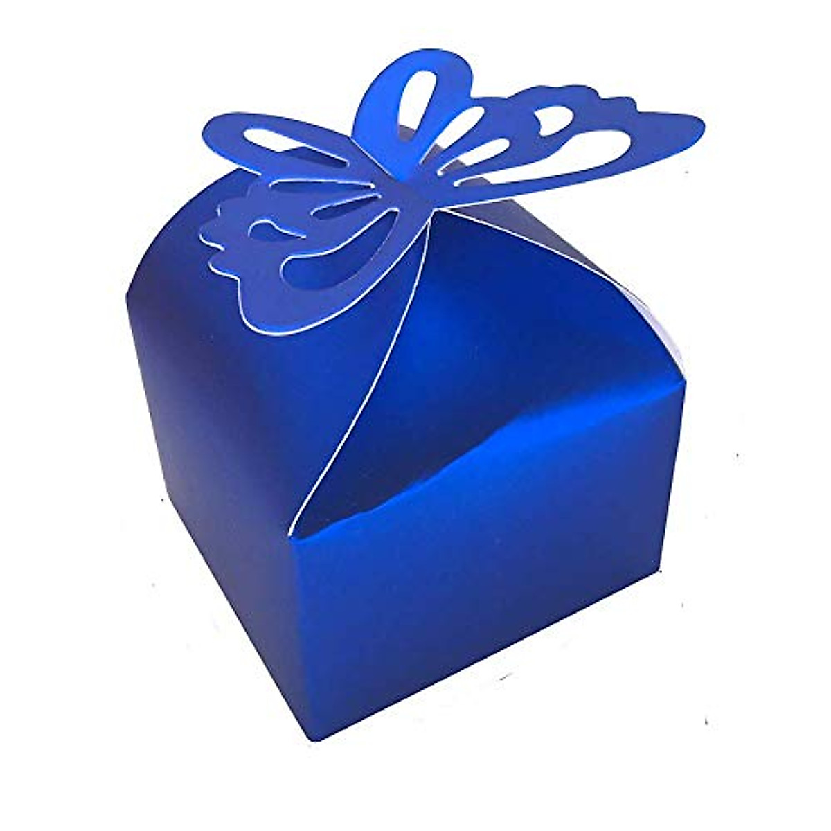 FOYARA 100Pcs Butterfly Wedding favor Box Candy Box Gift Box, Party Favor Boxes for Bridal Shower Anniverary Wedding Party Favor (Blue)