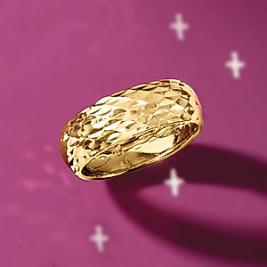 Ross-Simons Italian 14kt Yellow Gold Sparkle-Pattern Ring. Size 10