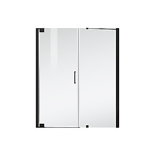 Elegant Kitchen and Bath SD404-6072MBK Semi-Frameless hinged Shower Door 60 x 72 Matte Black