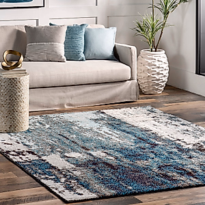 nuLOOM Haydee Glacial Abstract Area Rug, 10x14, Blue