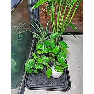 Vramy Multi-Purpose Boot Trays,Set of 2 Black All Weather Heavy Duty Shoe Trays,Pet Feeding Mat,Use for Indoor and Outdoor,30" x 15" x 1.2"