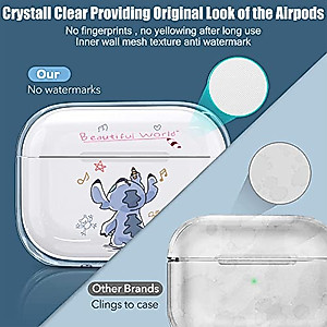 Cute Blue Dog Case Compatible for AirPod Pro 2nd Generation(2022) Cover Clear with Kawaii Anime Keychain for Women Girls Kids Soft Silicone Full Body Protective Cover for AirPods Pro 2