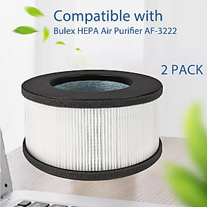 Ontheone AF-3222 True HEPA Replacement Filter Compatible with Bulex AF-3222 HEPA, True HEPA Filter and Activated Carbon Filter Set, 2 Pack