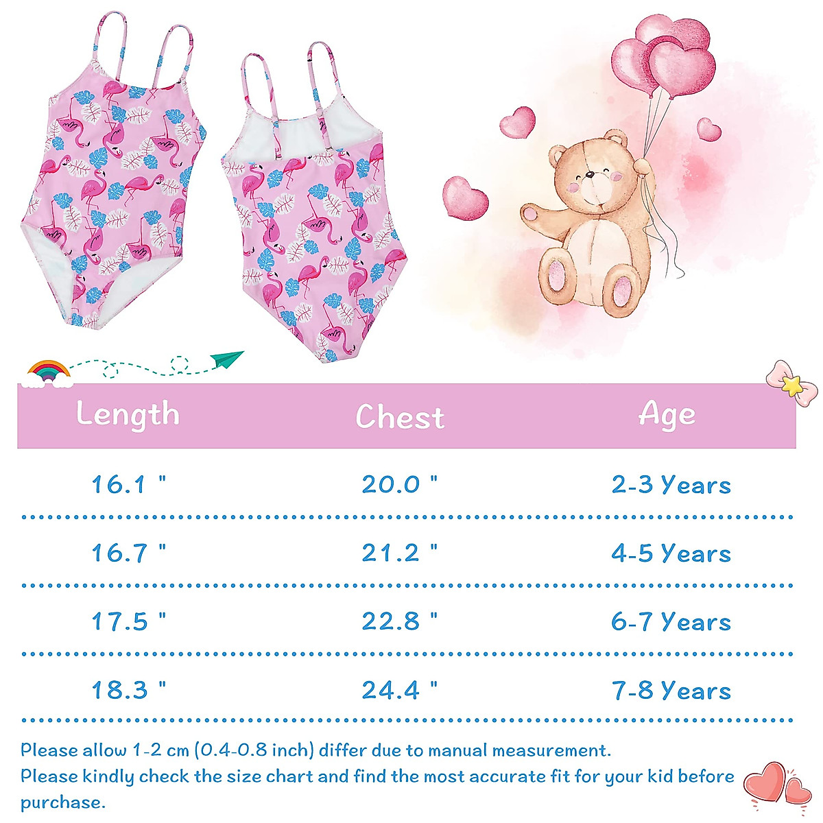 Toddler Girl Swimsuit UPF 50+ Sun Protection Girl One Piece Bathing Suit Girls' Swimwear Green Tied Dyed 7-8T