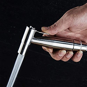 Handheld Bidet Sprayer Head Stainless Steel Bathroom Bidet Spray Toilet Faucet Sprayer for Shower Bathroom Douche Shattaf Hygiene Toilet Cloth Diaper Cleaning (Black)