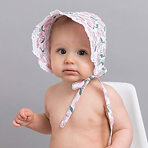 Huggalugs Baby & Toddler Girls Blush Poppy Flower Bonnet UPF25+ 6-12
