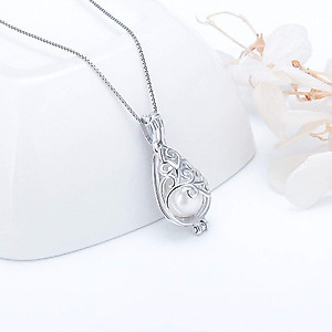 LGSY 925 Sterling Silver Waterdrop Cage Pendants Crafting Charm for DIY Necklace Bracelet Jewelry Making