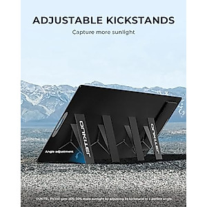 OUKITEL 200W Portable Solar Panel for Power Station, Foldable Solar Panel w/ 4 Kickstands, IP65 Waterproof Solar Panel w/MC-4 Output for Outdoor RV Camper